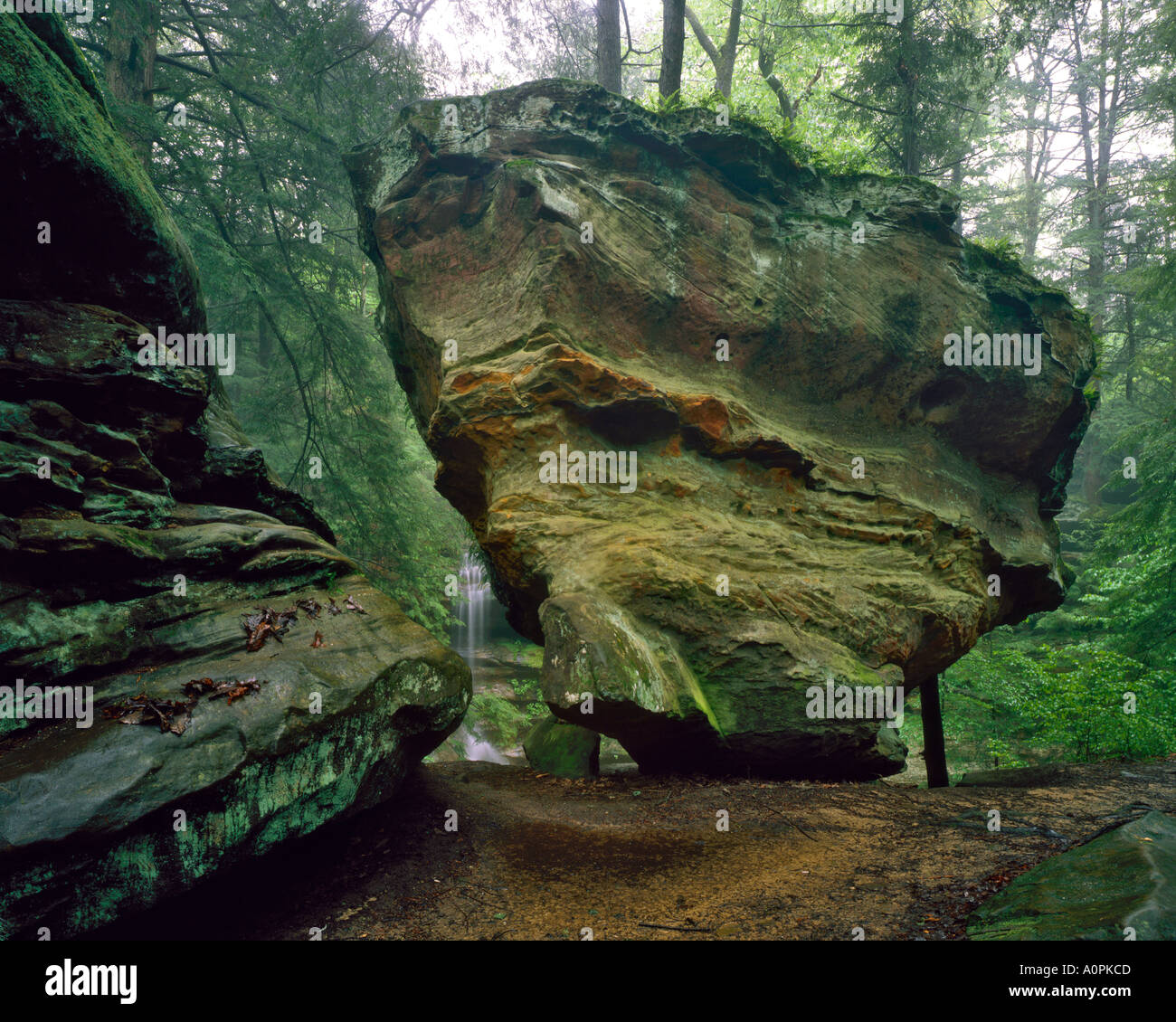 Sandstone Slump Block in Spring Old Man s Cave State park Hocking Hills ...
