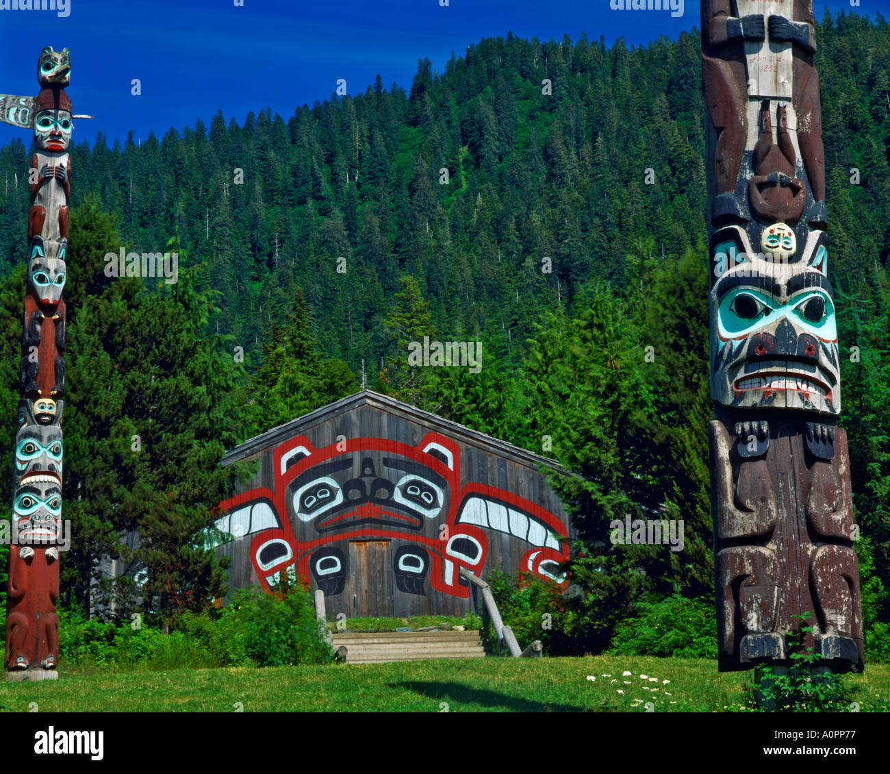 Tlingit Culture Longhouse Totem Saxman Totem Village Ketchikan Alaska ...