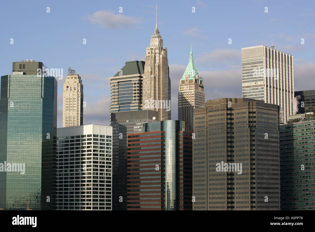 The New York City Manhattan island skyline without the twin world trade ...
