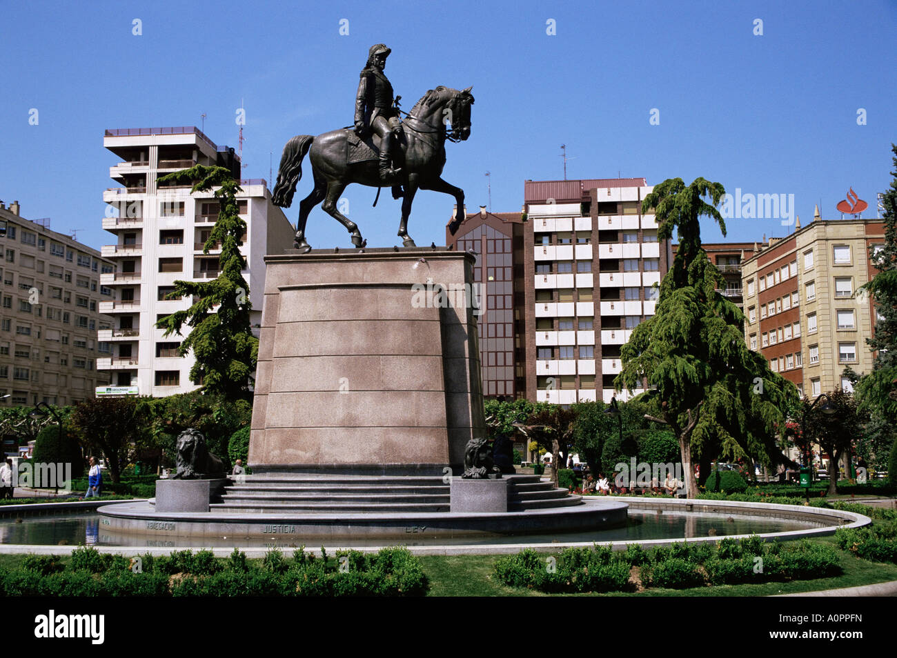Equestrian statue in main square Logrono La Rioja Spain Europe Stock ...