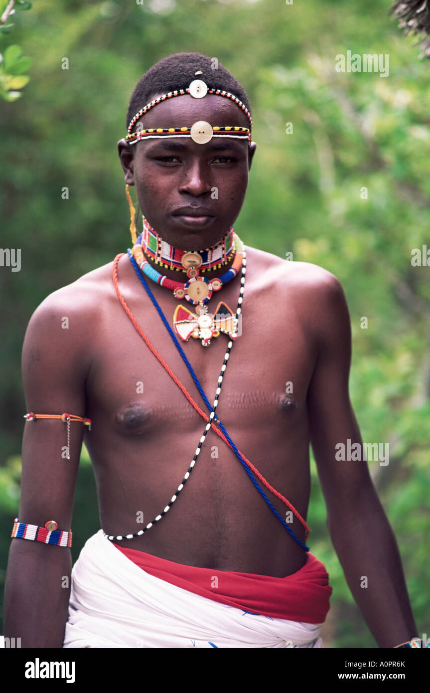 Samburu moran warrior Kenya East Africa Africa Stock Photo - Alamy