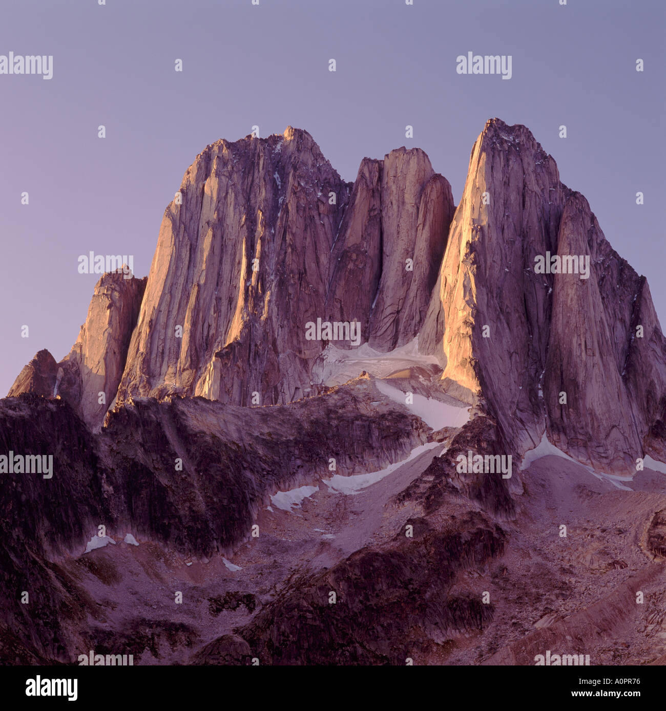 The Howser Towers in the Purcell Mountains in Bugaboo Provincial Park ...