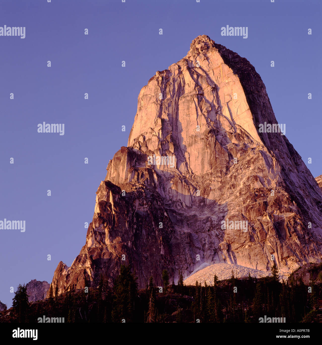 The Howser Spire in the Purcell Mountains in Bugaboo Provincial Park in ...
