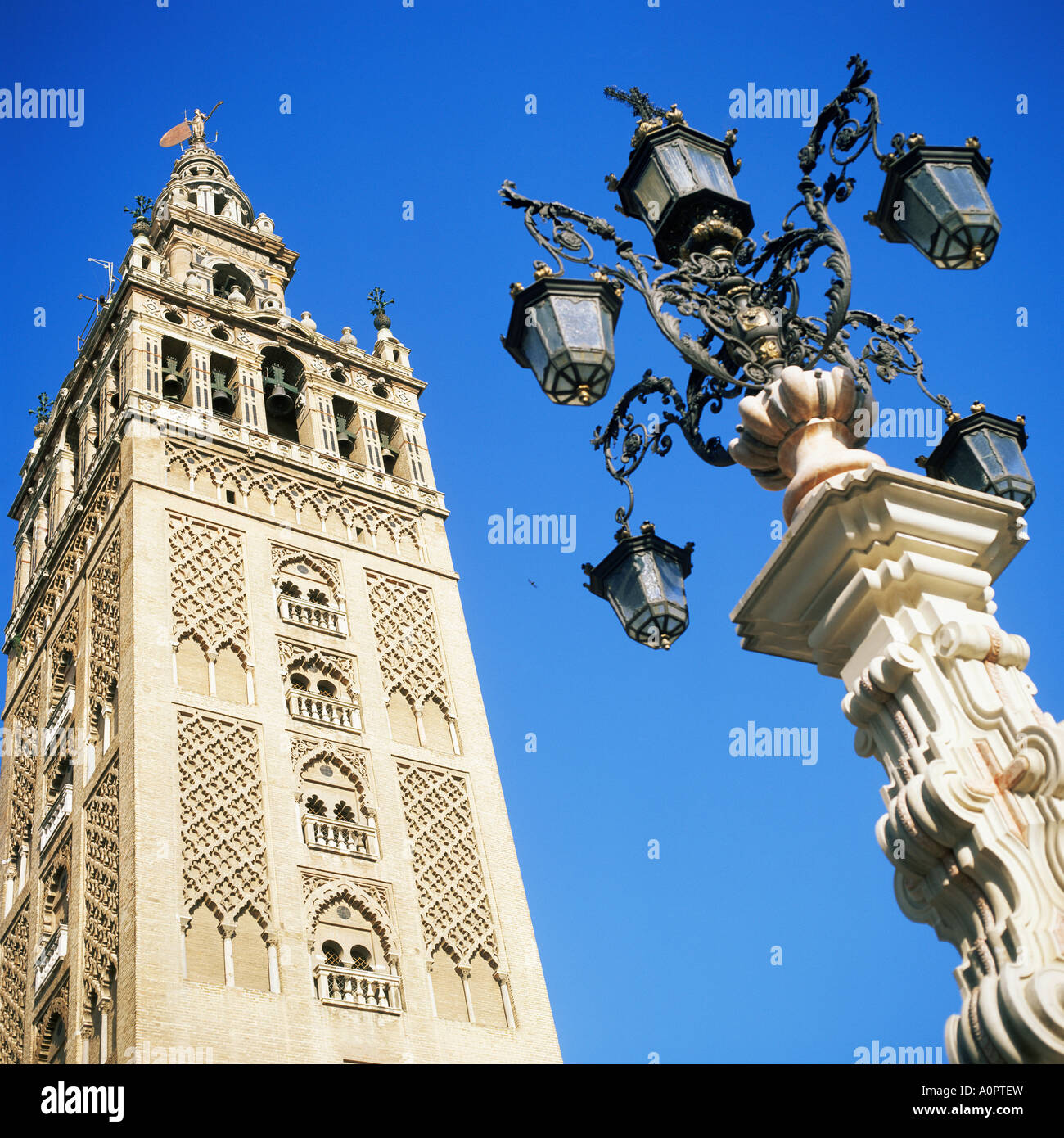 Giralda tower Seville cathedral Seville Andalucia Spain Europe Stock ...