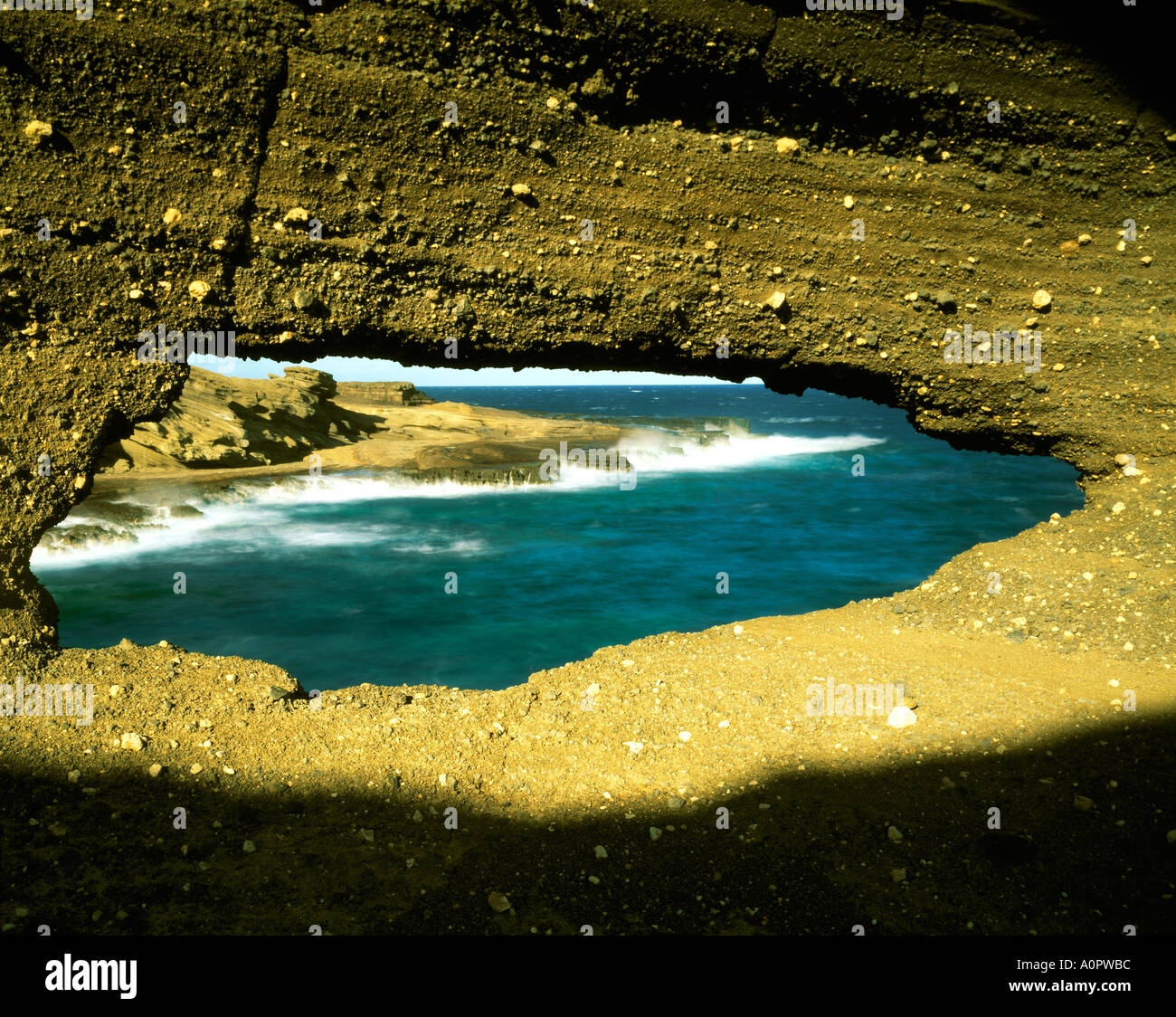Rock Window Framing Shore Koko Head Regional Park Island of Oahu Hawaii ...