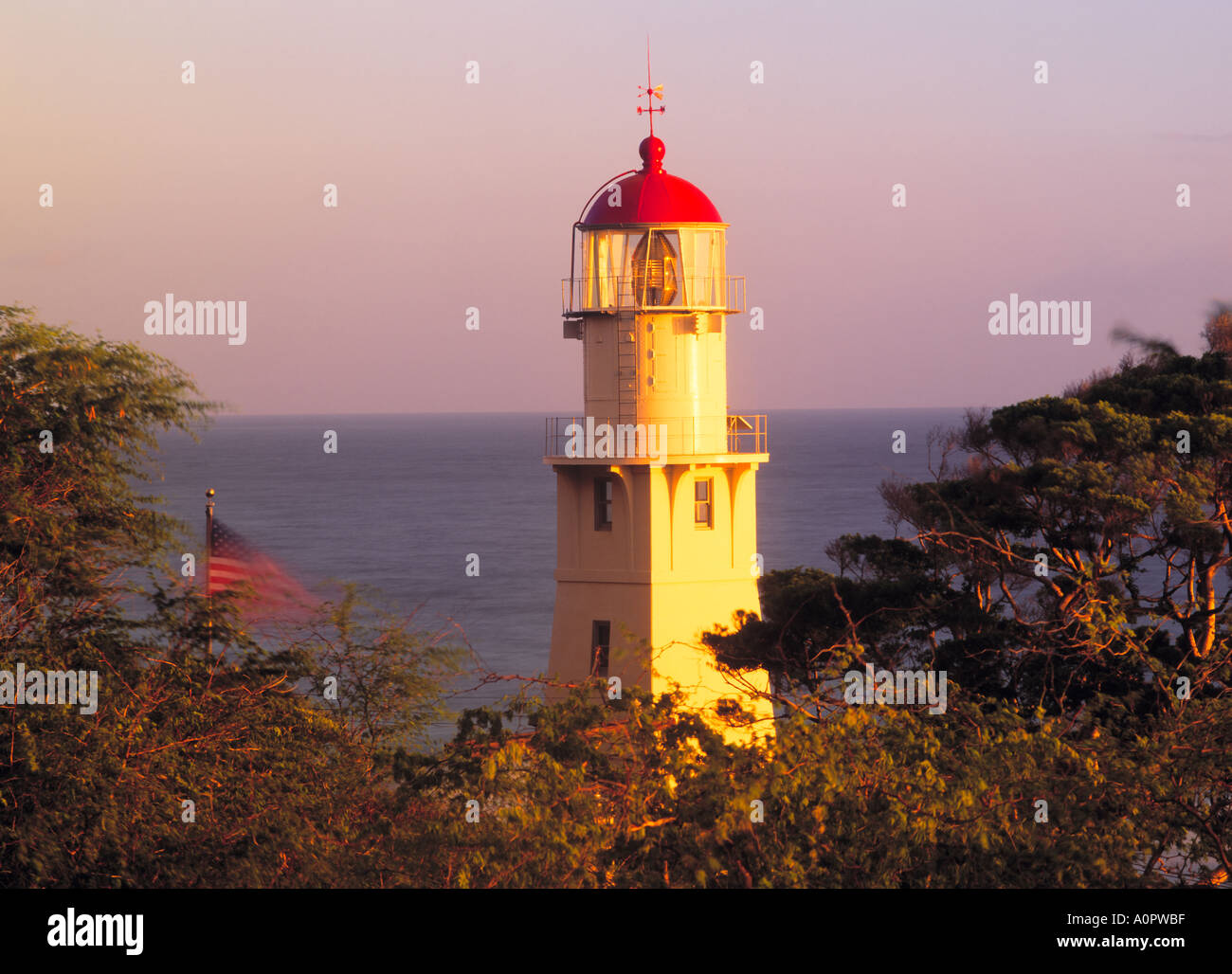 Diamond Head Lighthouse Island of Oahu Hawaii Stock Photo - Alamy