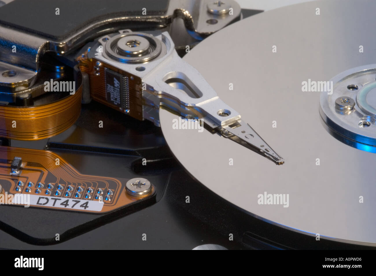 Computer hard disc interior close up Stock Photo - Alamy