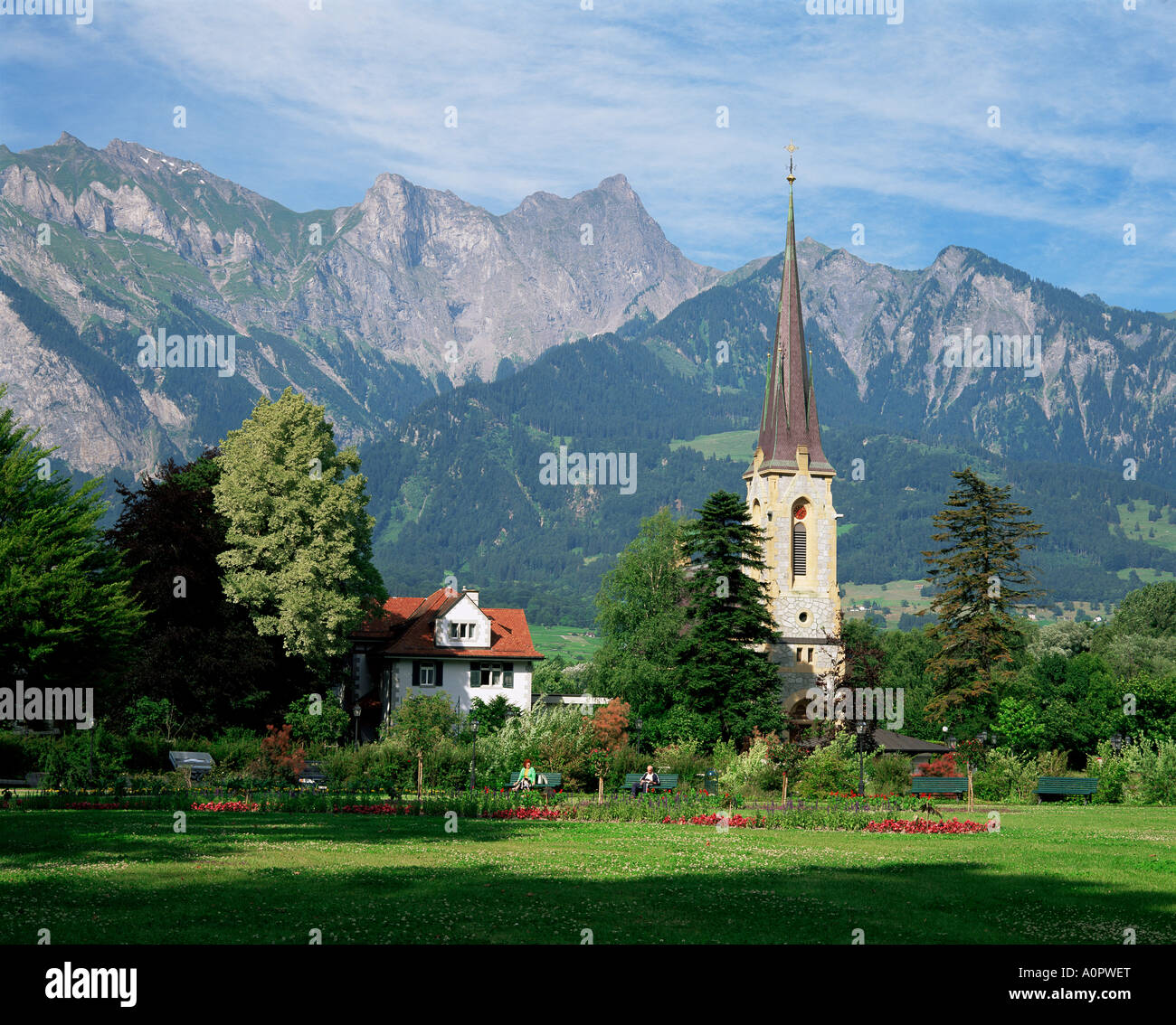 The spa town of Bad Ragaz Switzerland Europe Stock Photo - Alamy