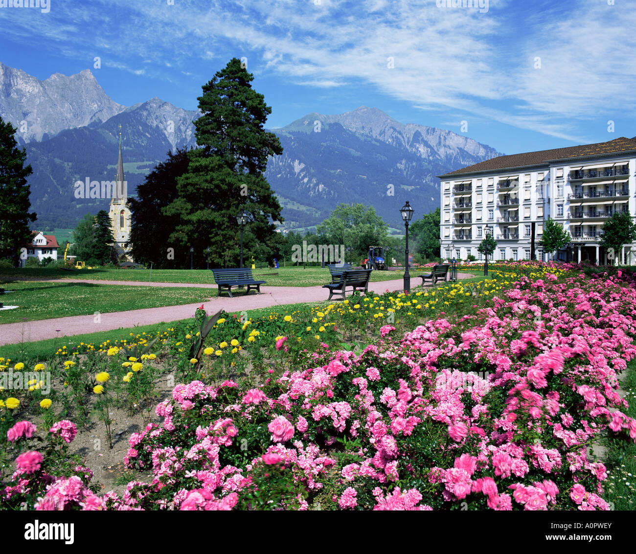 The spa town of Bad Ragaz Switzerland Europe Stock Photo - Alamy