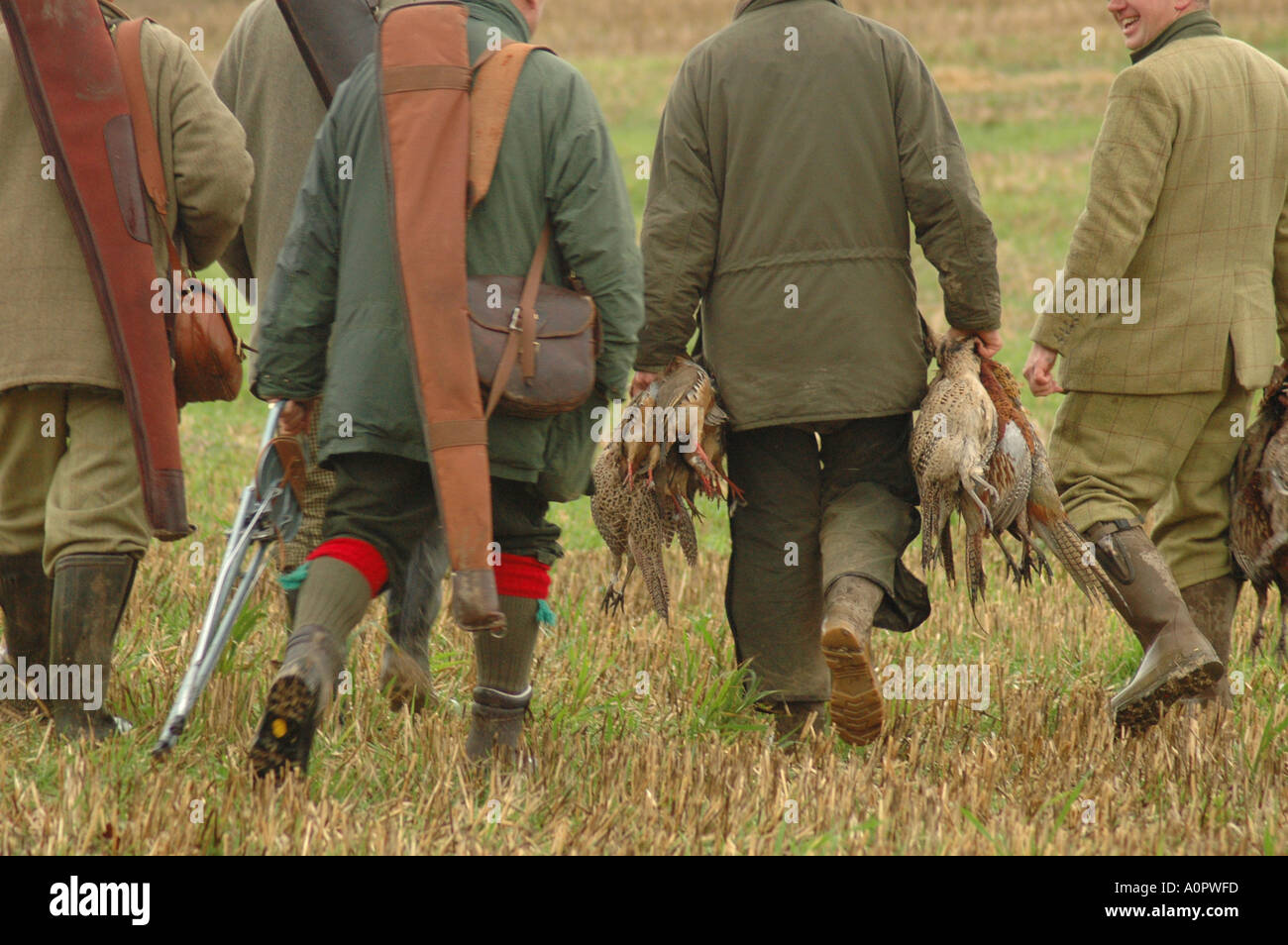 Group of guns walking home after shoot Stock Photo - Alamy