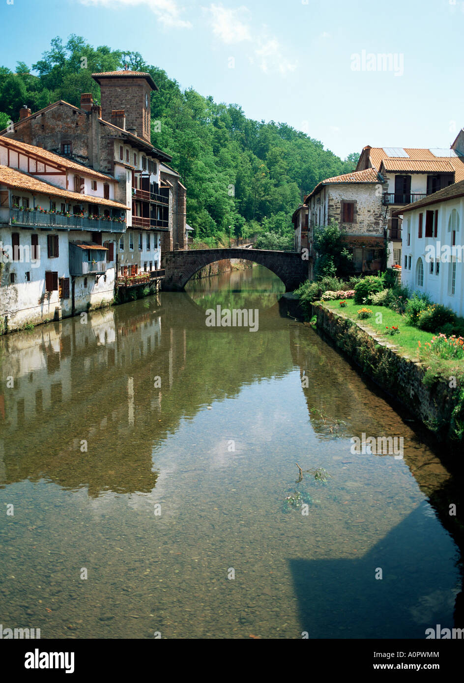 River Nive St Jean Pied de Port Pays Basque Pyrenees Atlantique ...
