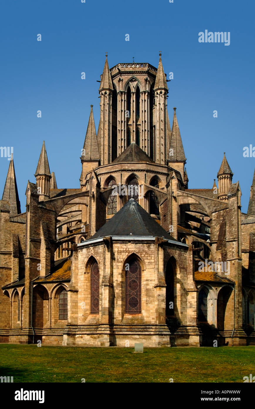 Coutances cathedral normandy france exterior hi-res stock photography ...