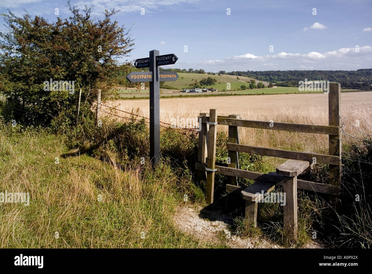 Stile on the Ridgeway Path Pitstone Hill Chilterns Buckinghamshire ...