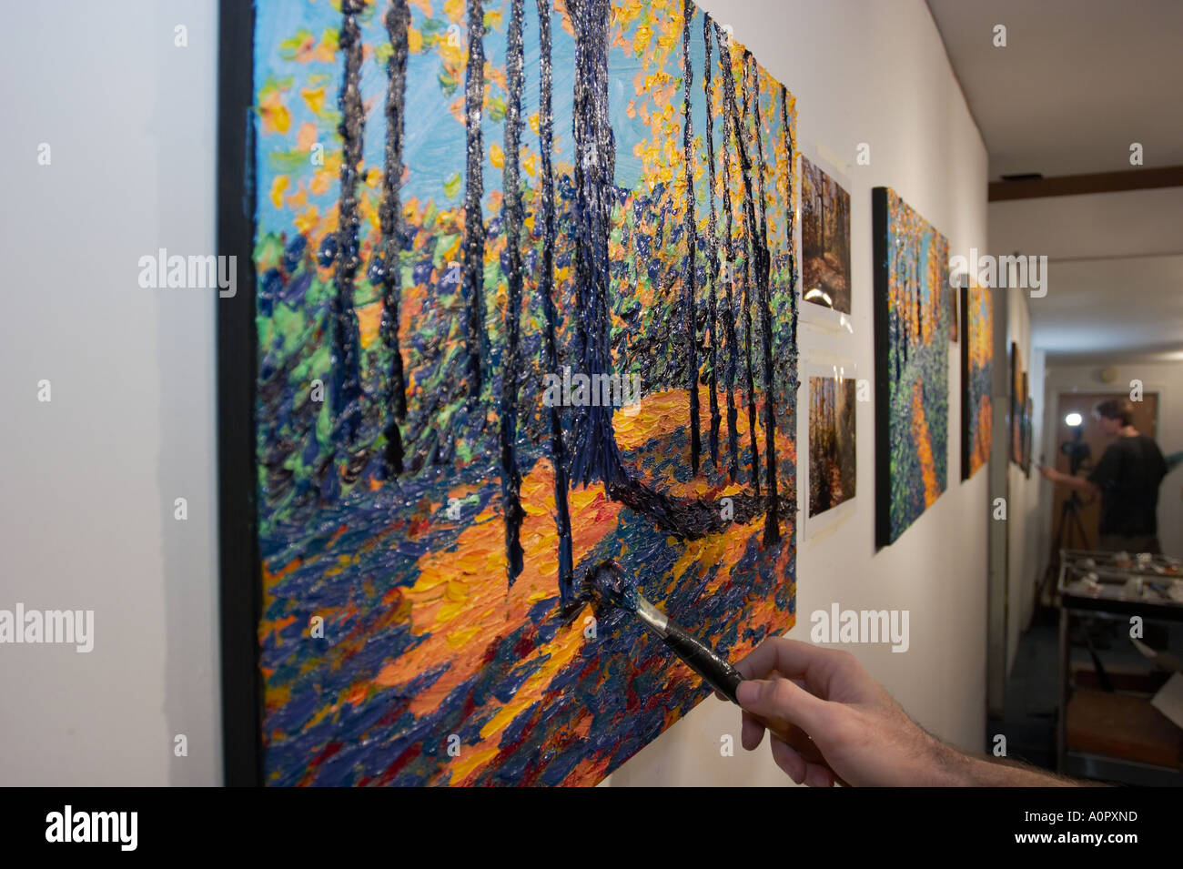 An oil painting being created by an artist Stock Photo - Alamy