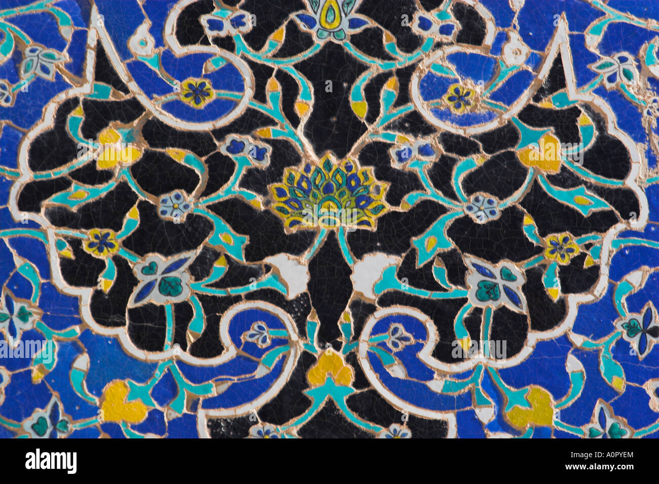 Detail of tilework on the Friday Mosque or Masjet eJam built in the ...