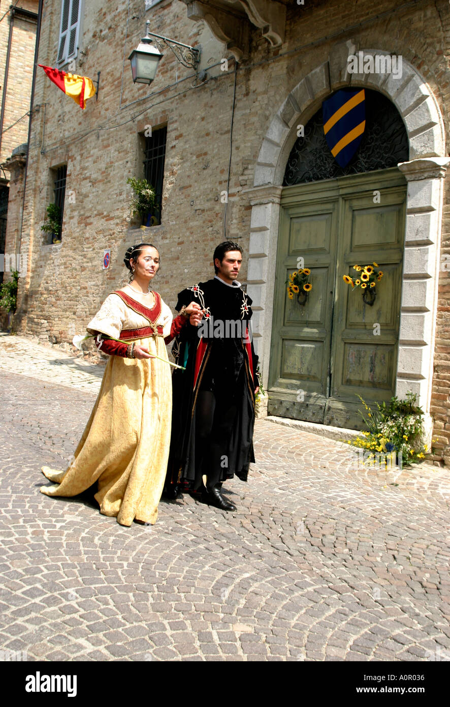 medieval costume in procession at Monterubbiano annual festival ,Le ...