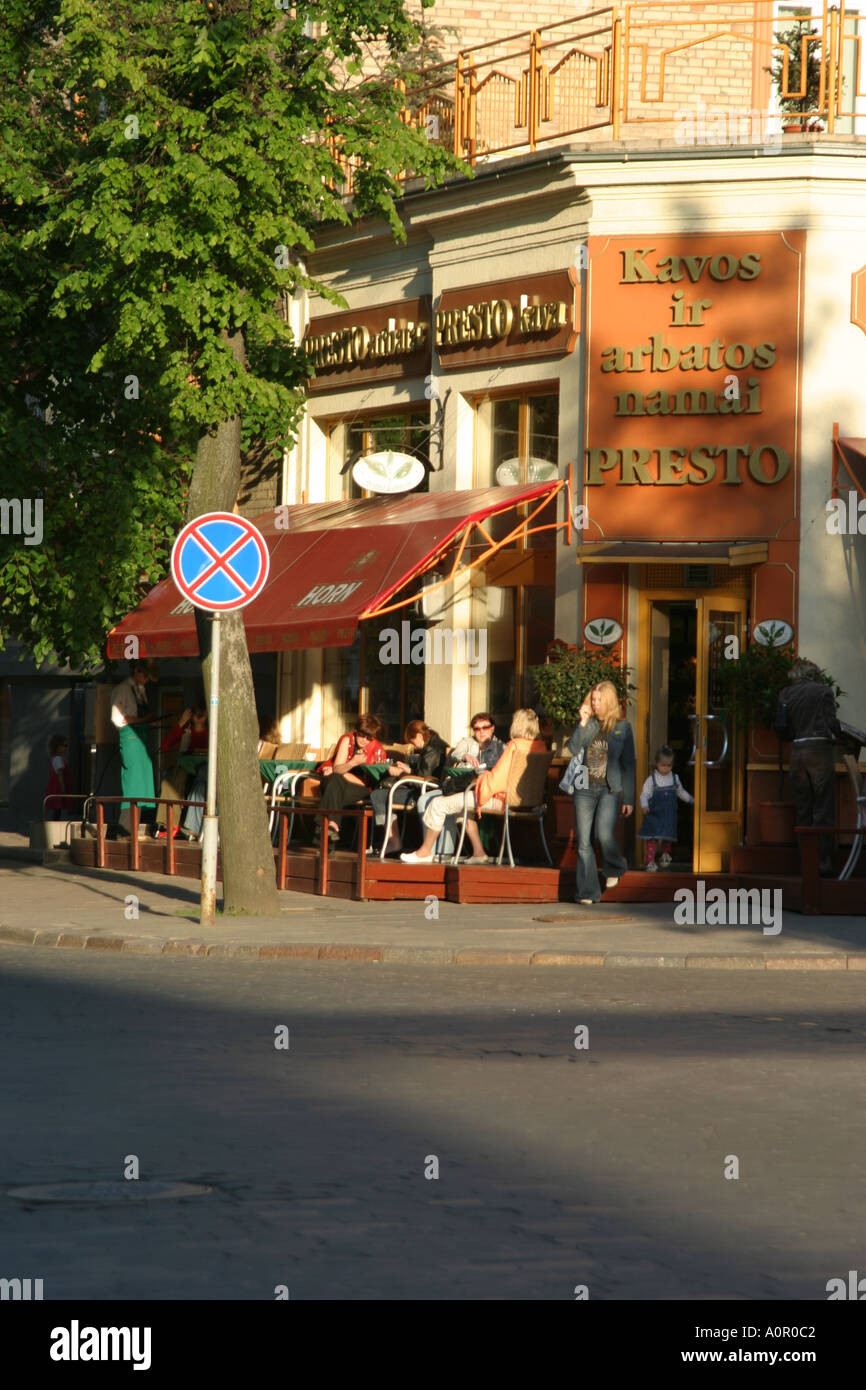 Cafe in Vilnius Lithuania Stock Photo - Alamy