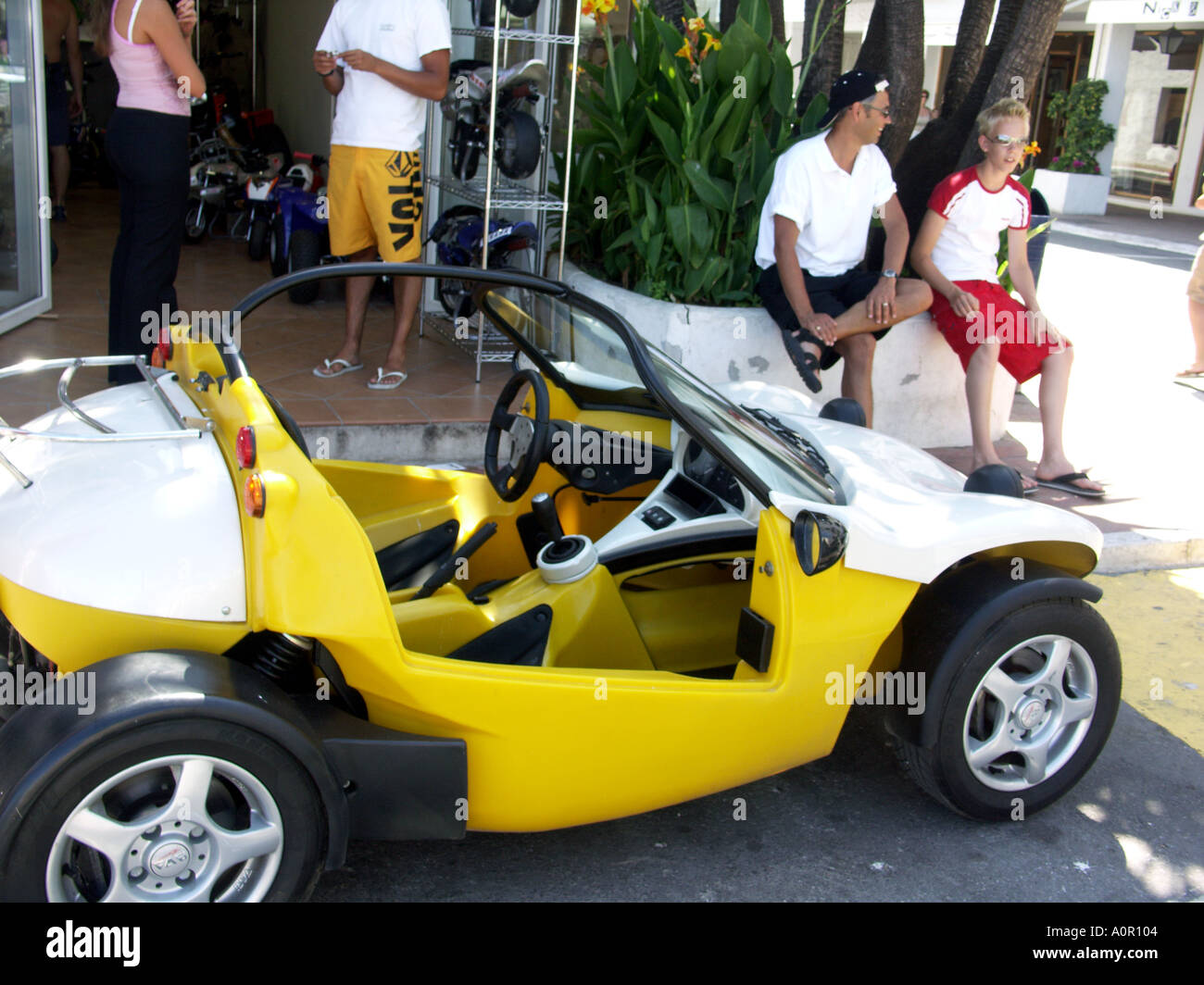 Yellow Kit Car, Puerto Banus, Costa del Sol, Spain, Europe Stock Photo ...