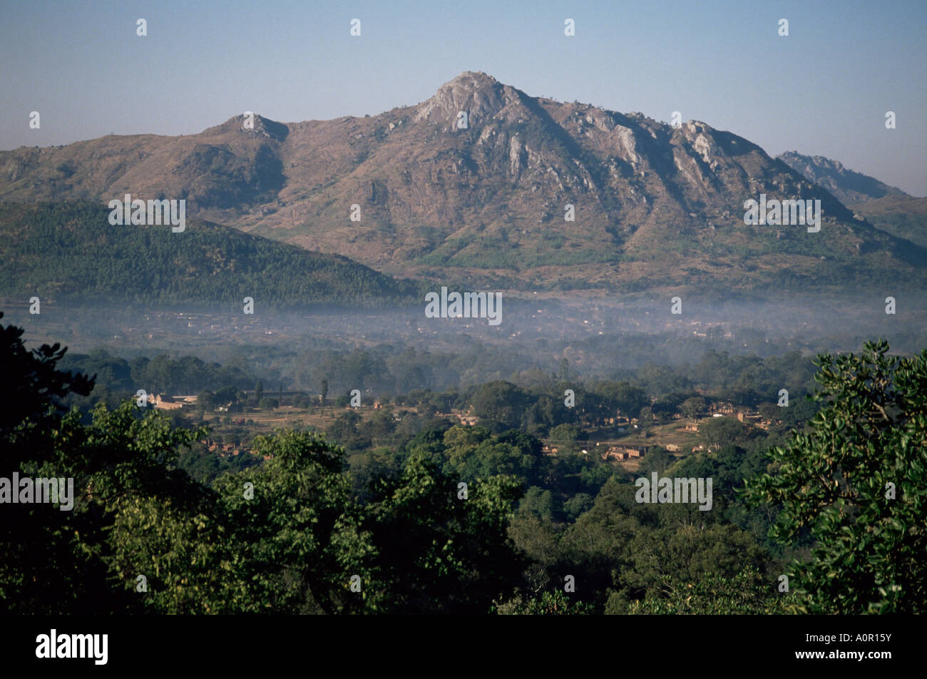 View across the Zomba Plateau Malawi Africa Stock Photo - Alamy