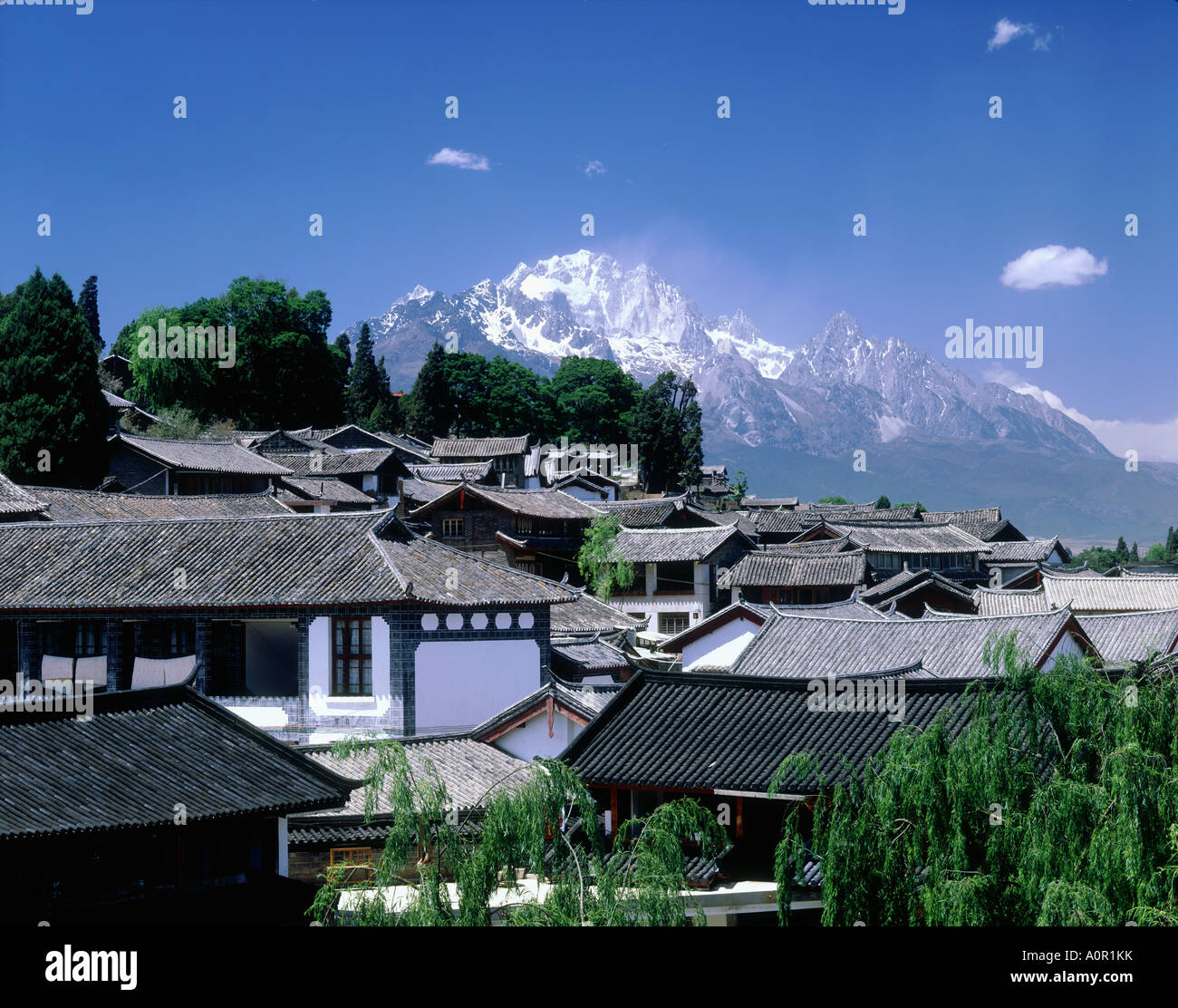 Town of LiJiang Yulong Mountain spring Stock Photo - Alamy