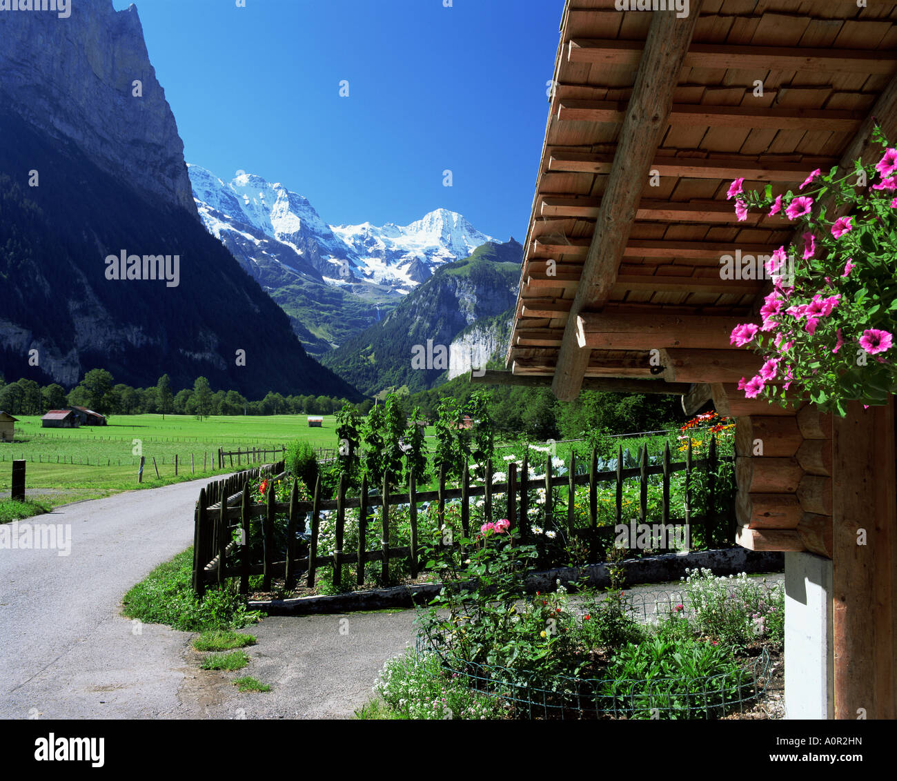 View to the Breithorn Lauterbrunnen Bern Swiss Alps Switzerland Europe ...