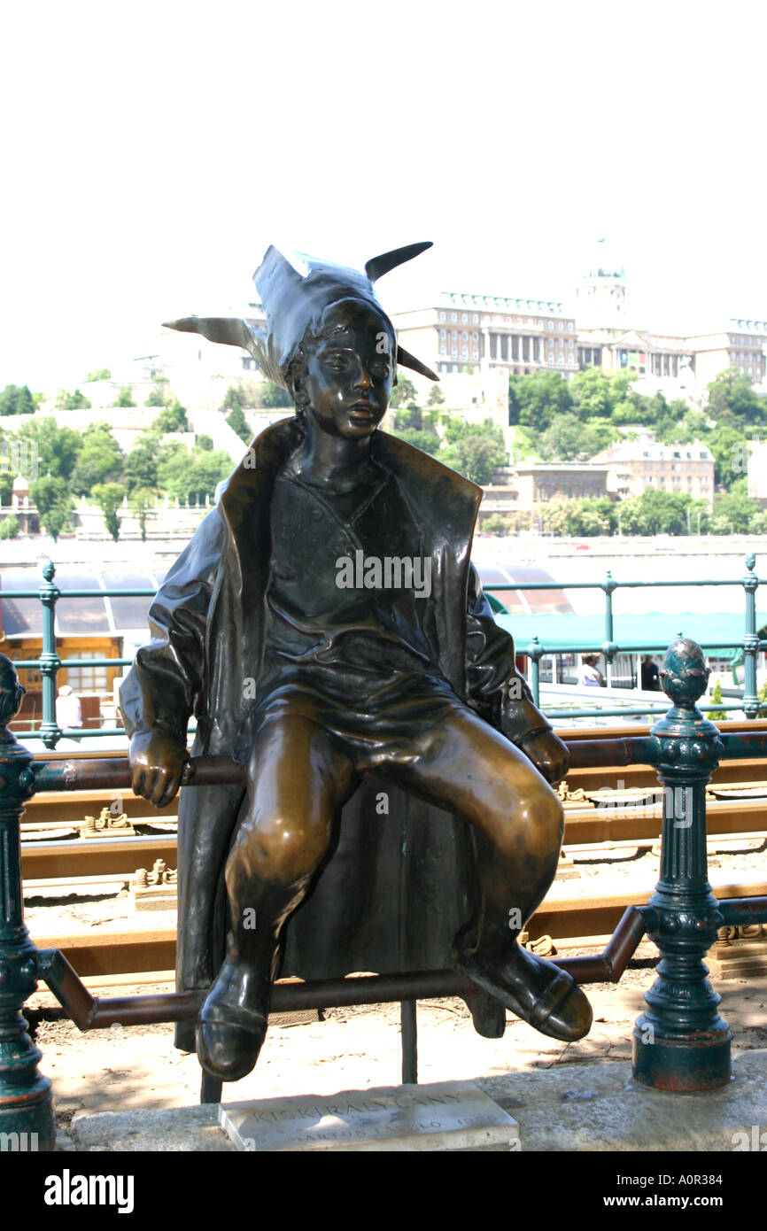 The little princess statue by Laszlo Marton beside the river Danube in ...