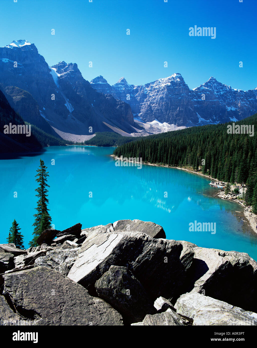 Moraine Lake Valley of the Ten Peaks Banff National Park UNESCO World Heritage Site Rocky ...