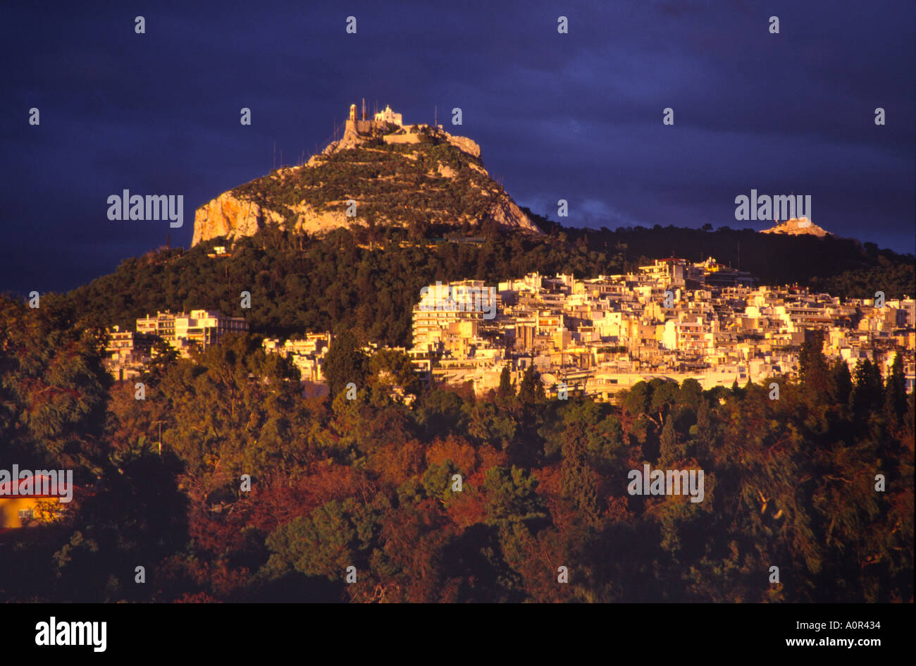 Likavitos and Agios Georgios Church Athens Greece Stock Photo - Alamy