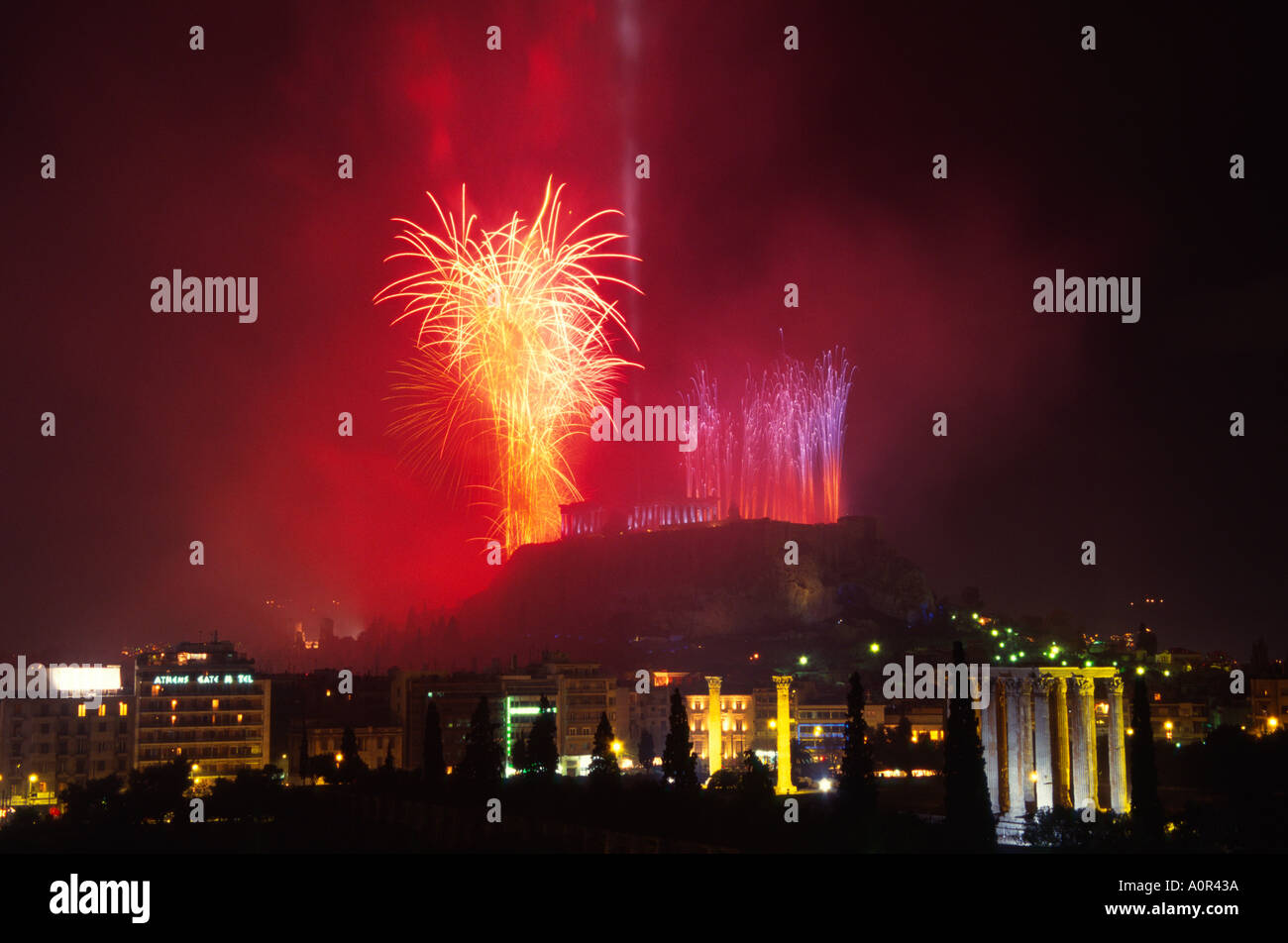 Acropolis fireworks hi-res stock photography and images - Alamy