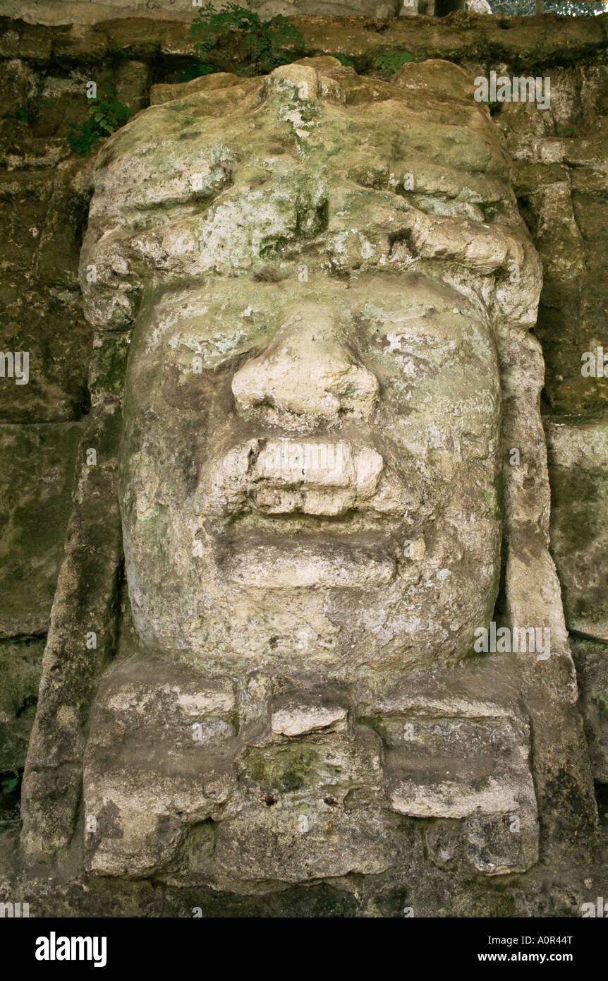 Mask 4m high Structure P9 56 Lamanai Belize Central America Stock Photo ...