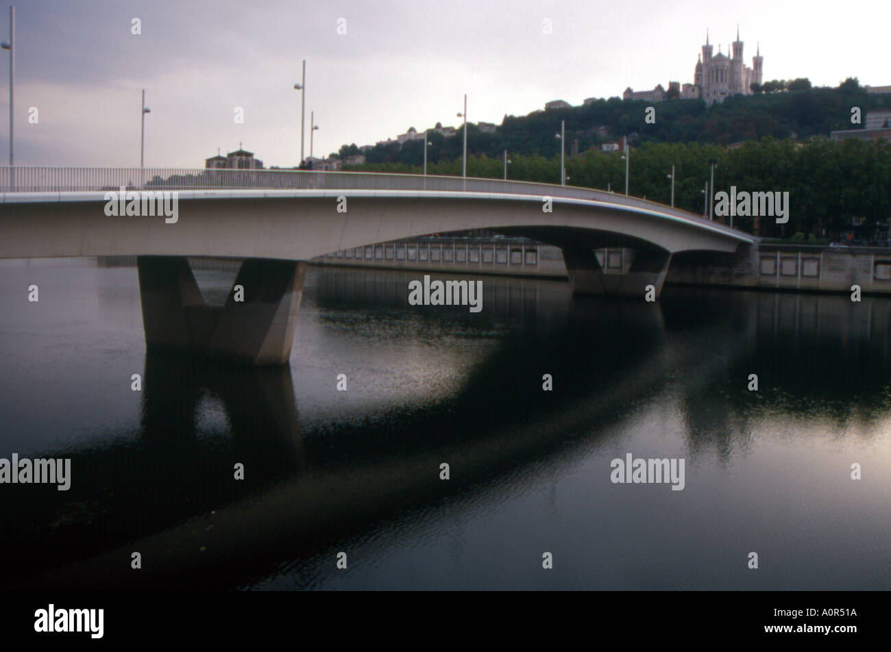 rhone river and the bridge lyon france Stock Photo - Alamy