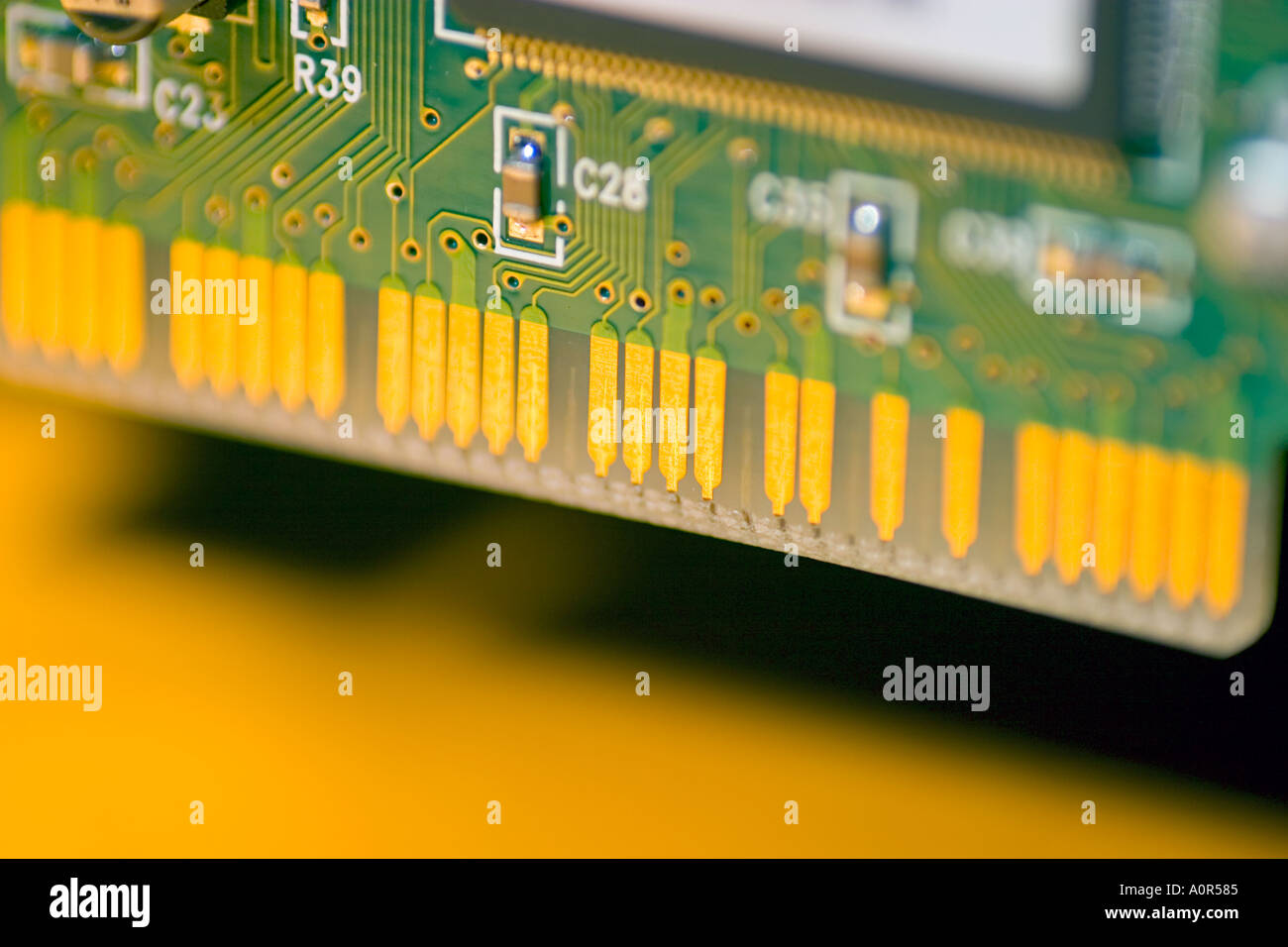 PCI connection on computer card Stock Photo - Alamy