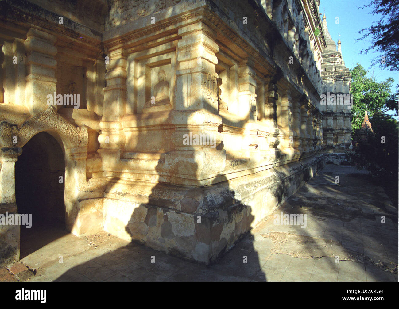 Burma Bagan or Pagan temples complex one of the pyramid Indian style ...