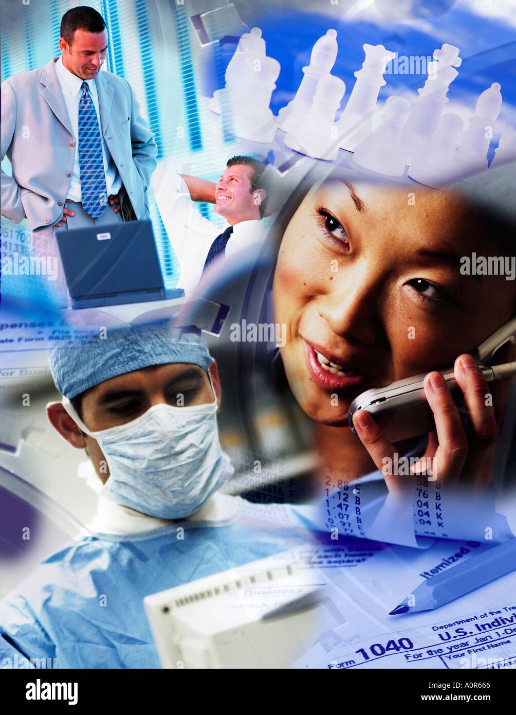 Collage of business and occupational images Stock Photo - Alamy
