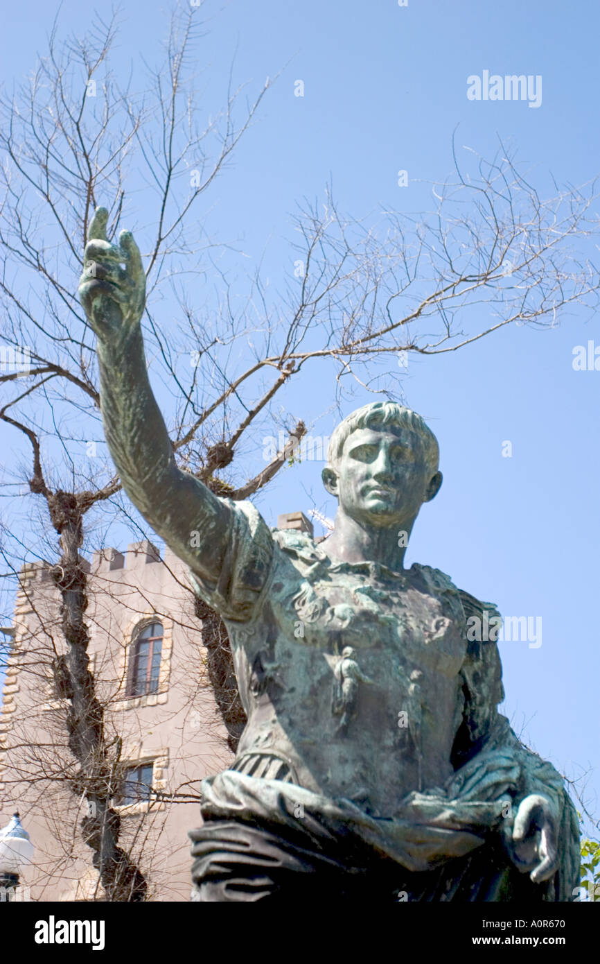 Statue of Caius Octavianus Caesar Augustus in Gijón, Spain, overlooking ...
