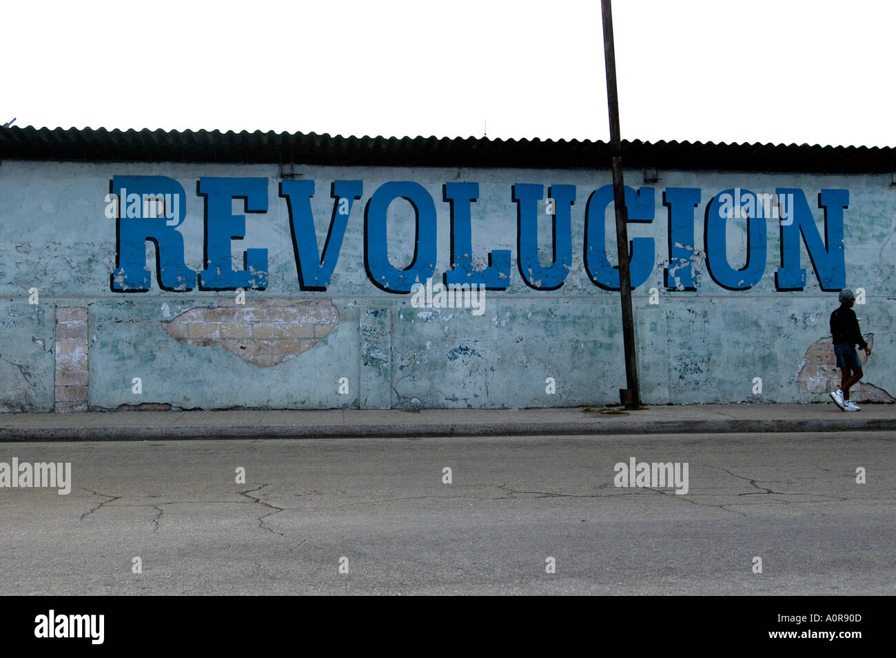 Revolucion Street Slogan in Habana Cuba Stock Photo - Alamy