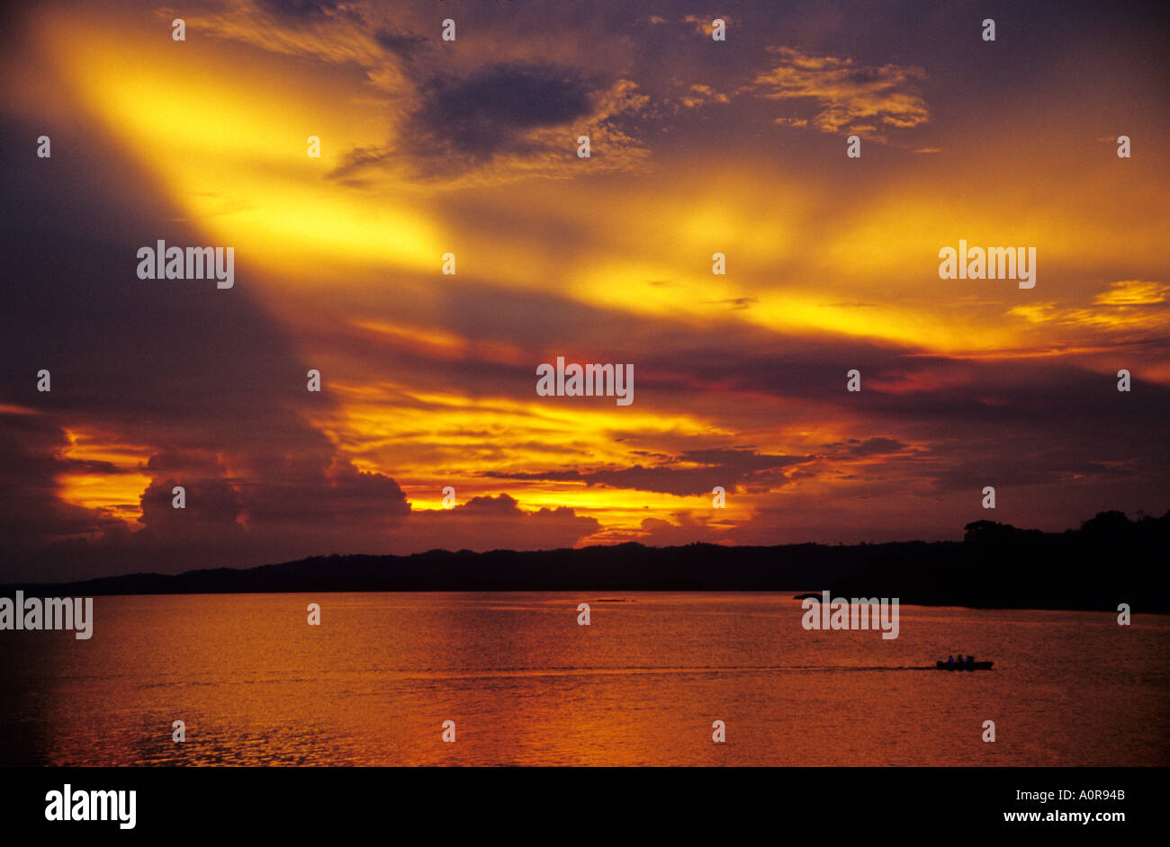 Flores Guatemala Stunning sunset above this magnificent lake near the ...