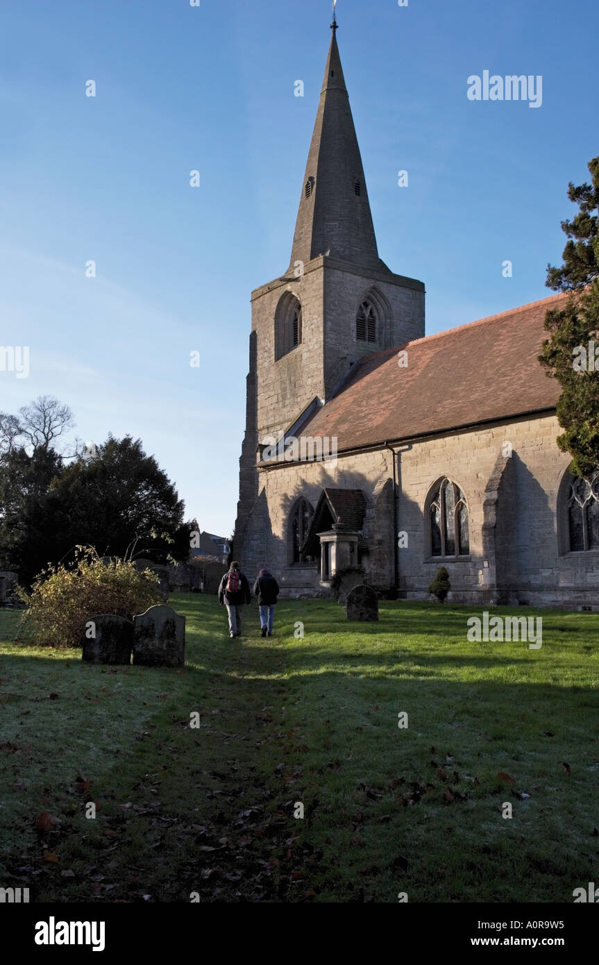 14th century church couple england footpath heart of england long ...