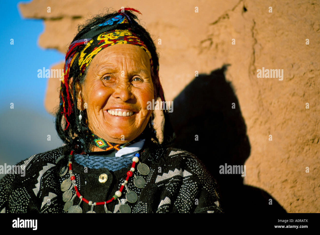 Berber woman in traditional clothing Telouet near Ouarzazate Morocco ...