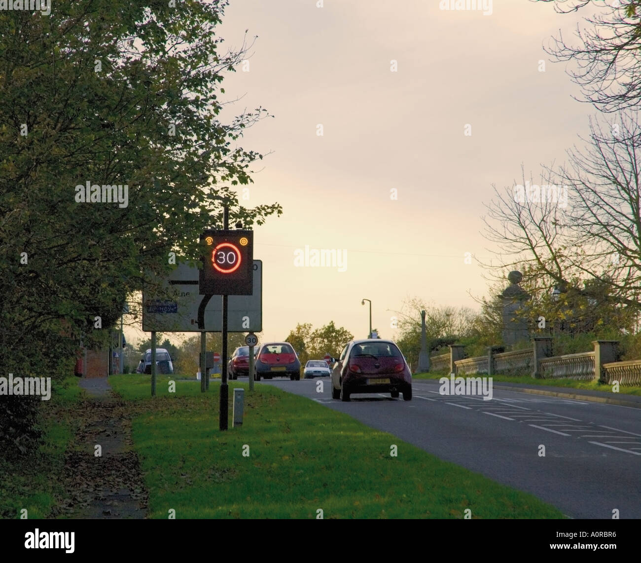30 mph warning sign on road speed speeding speed limit drive driving ...