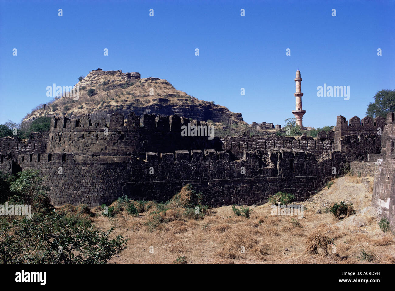Daulatabad Fort and Chand Minar near Aurangabad Maharashtra state India ...
