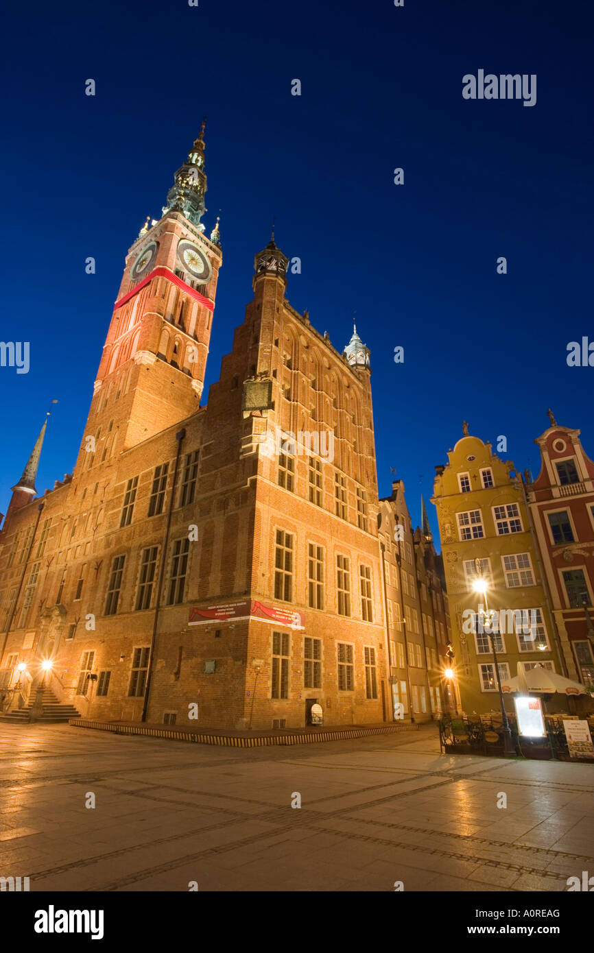 The Main Town Hall in Gdansk Old Town built in 1492 Dlugi Targ Long ...