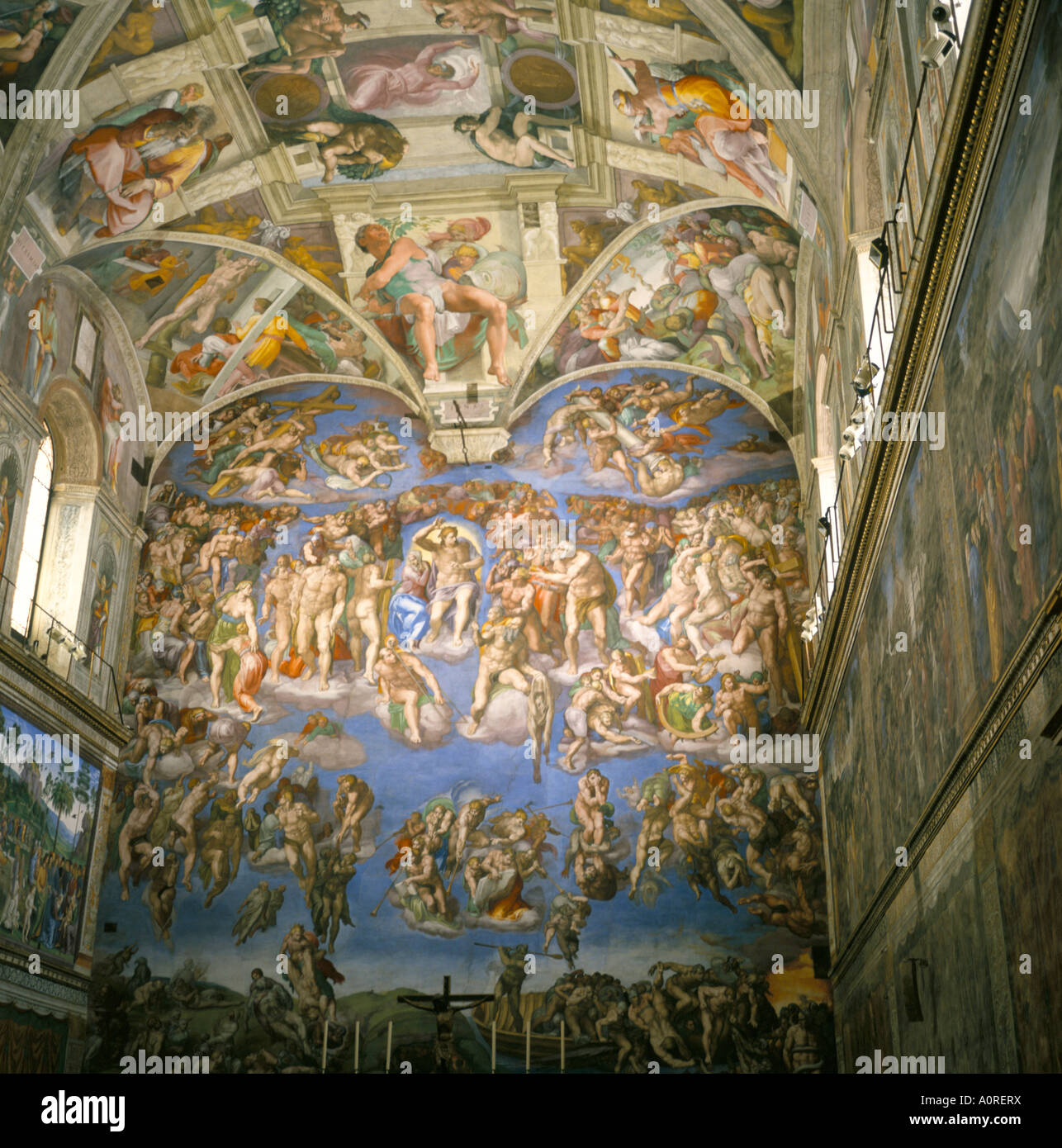 Interior Sistine Chapel the Vatican Rome Lazio Italy Europe Stock Photo ...