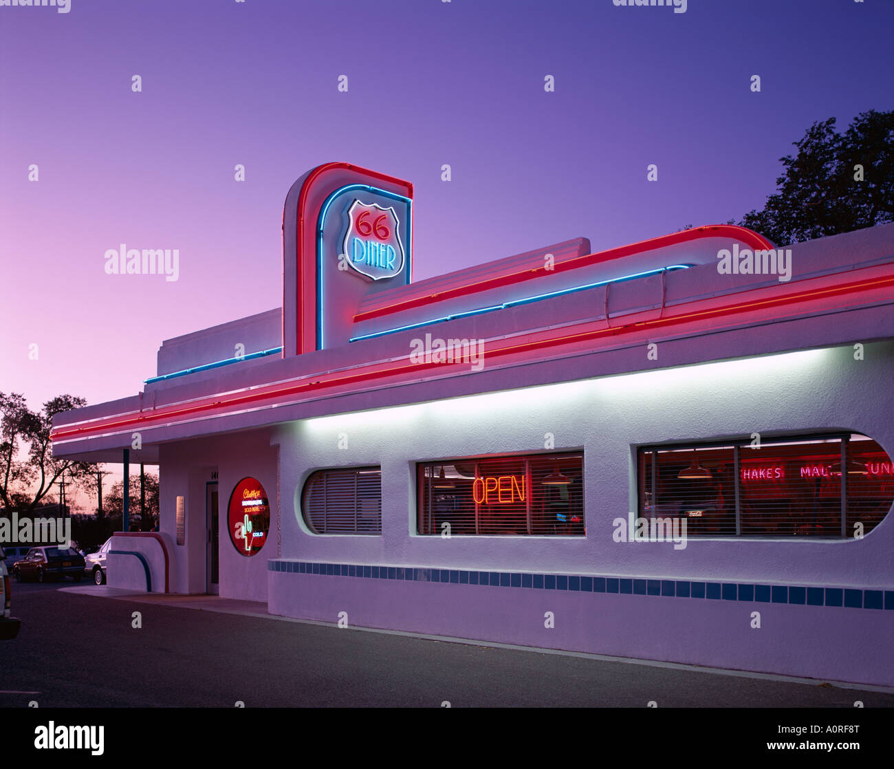 Restraunt Route 66 night Stock Photo - Alamy