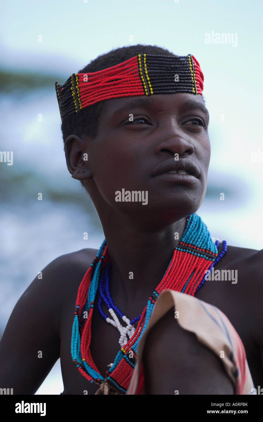 Hamer man Hamer Jumping of the Bulls initiation ceremony Turmi Lower ...