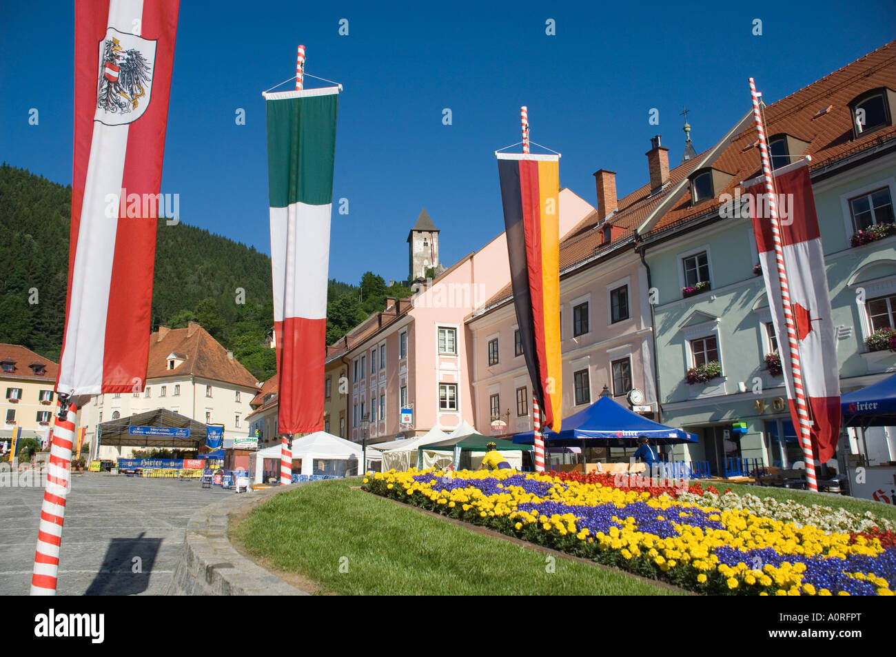 Hauptplatz in medieval town of Friesach Carinthia Austria Europe Stock ...