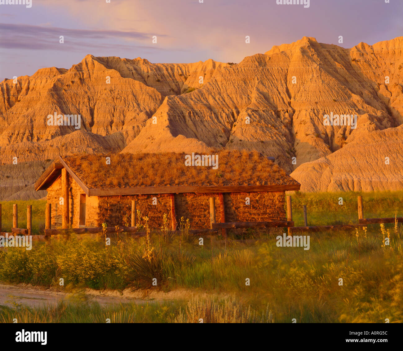 Sod House in Summer Dawn Light Traditional Plains Dwelling Oglala ...