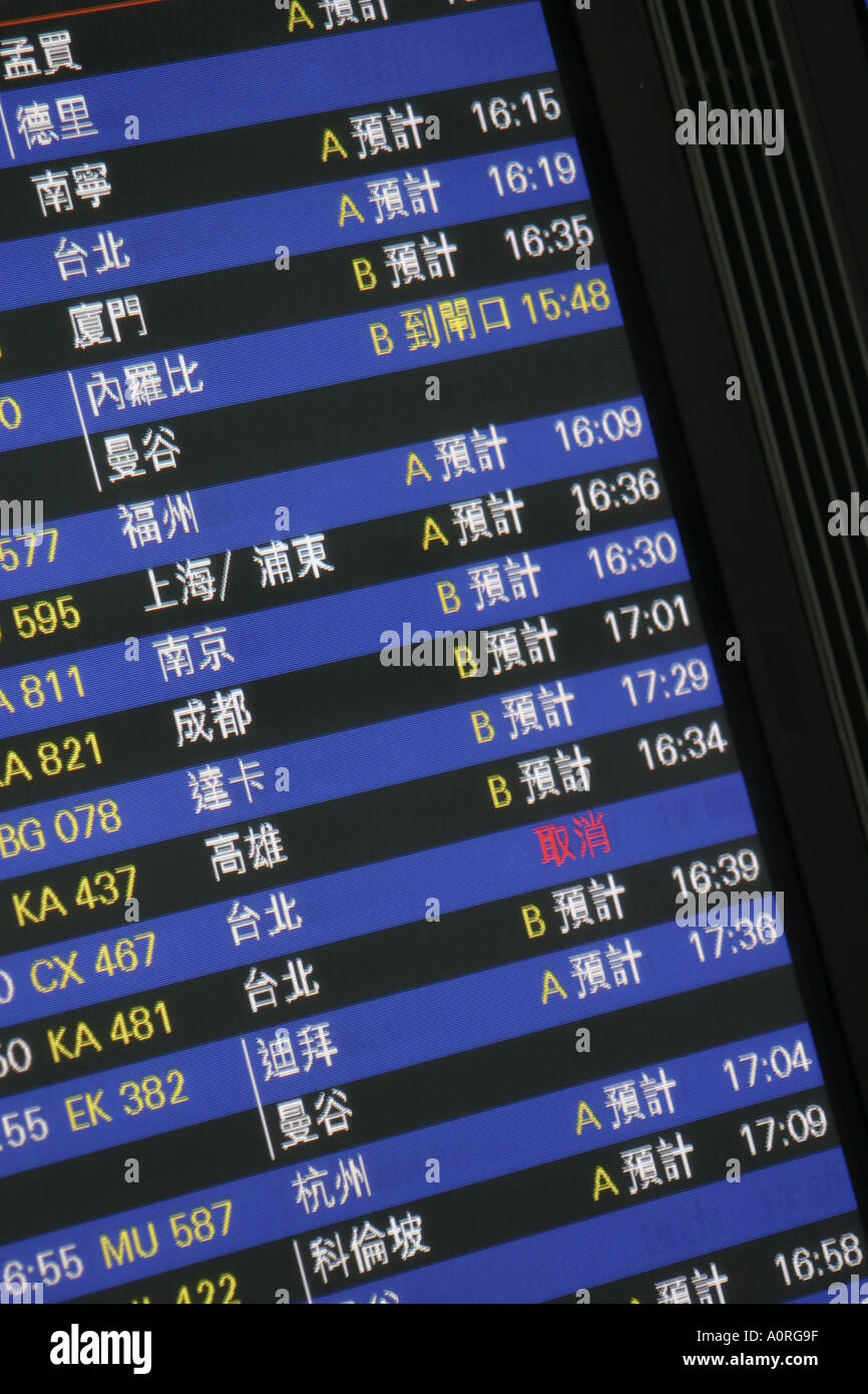 Airport Flight Status Board Stock Photo - Alamy