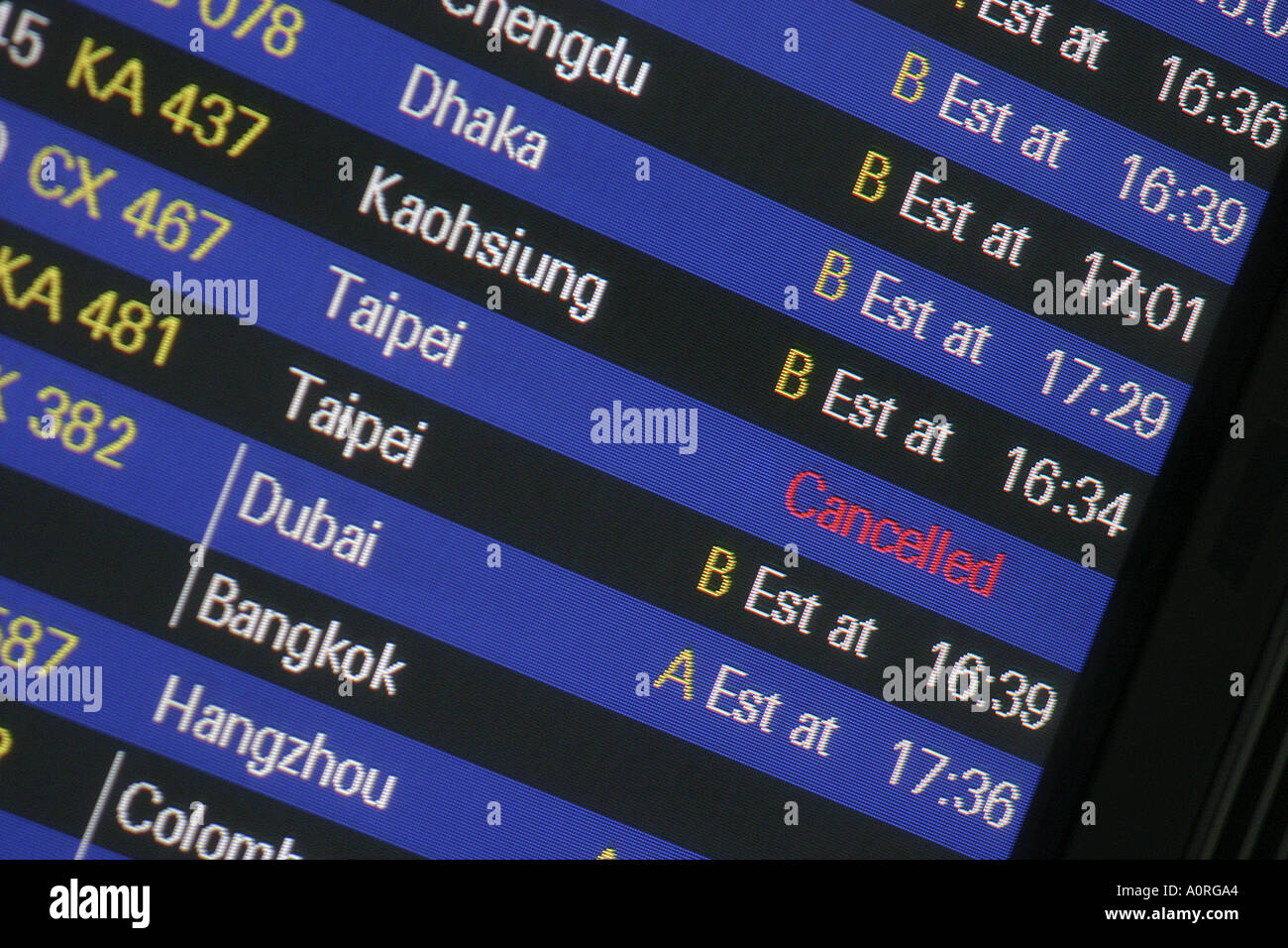 Airport Flight Board Stock Photo - Alamy