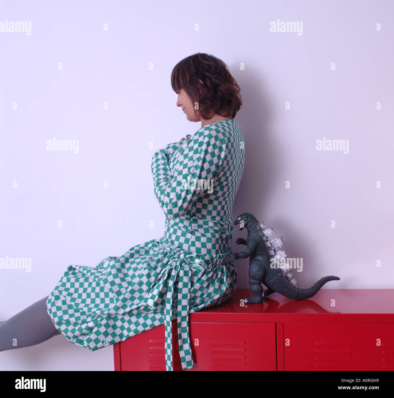 Girl in green checked dress hi-res stock photography and images - Alamy